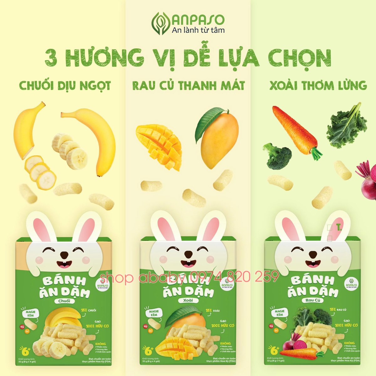 Bánh Anpaso (6m+) | Bánh ăn dặm,kẹo