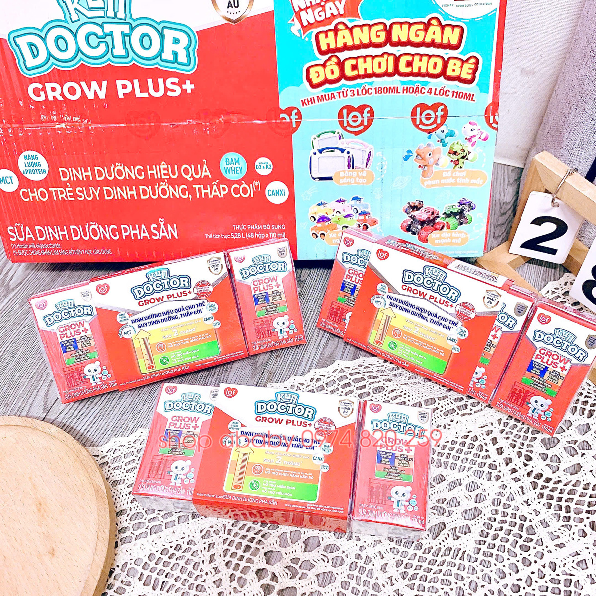 Lốc 4 hộp SPS Kun Doctor Grow Plus +(>1y) (thùng 12 lốc 48 hộp) | Sữa ...