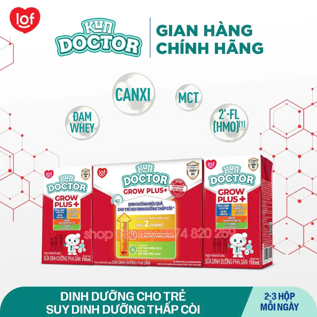 Lốc 4 hộp SPS Kun Doctor Grow Plus +(>1y) (thùng 12 lốc 48 hộp) | Sữa ...