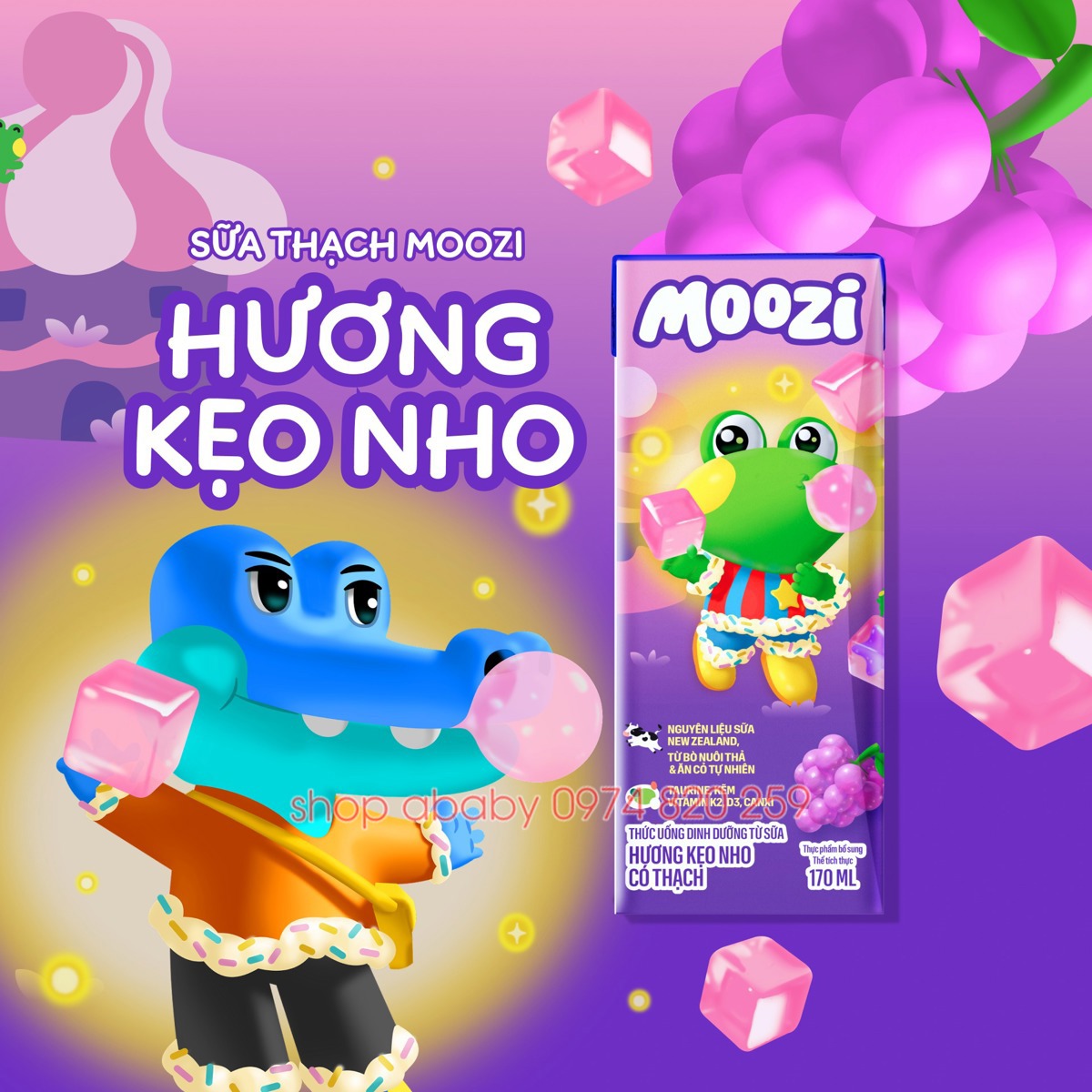 Lốc 4 hộp sữa thạch Moozi 170ml (3y+)(thùng 12 lốc 48 hộp) | shop ababy ...