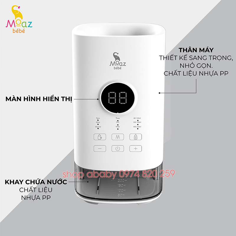 Máy hâm sữa Moaz BéBé MB033 | Máy hâm,giữ ấm bình sữa