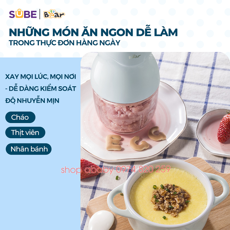 Máy xay 1 cối Bear 0.3L GR B03V8 | shop ababy - Cửa hàng cho mẹ và bé.