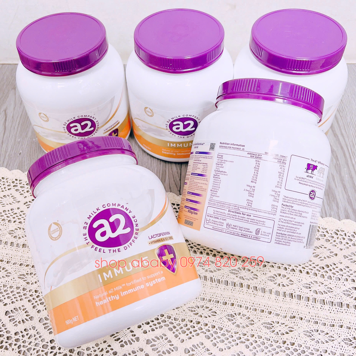 Sữa A2 Immune Lactoferrin 900g (1y+) | Sữa tiêu hóa, tăng miễn dịch