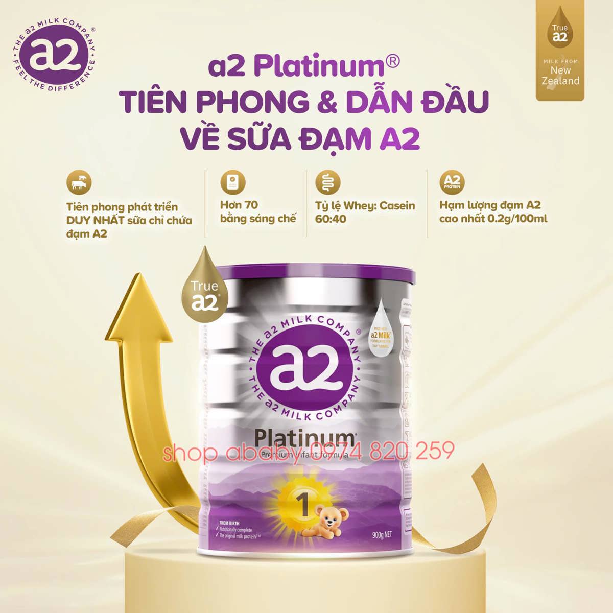 Sữa a2 Platinum 900g | Sữa phát triển toàn diện