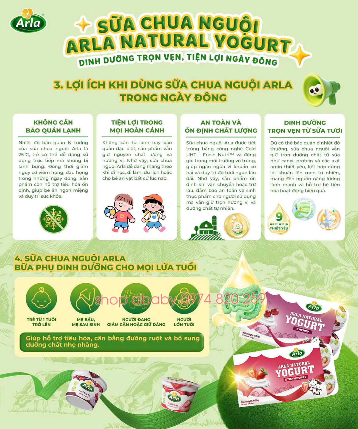 Sữa chua Arla ( 1y+) | shop ababy - Cửa hàng cho mẹ và bé.