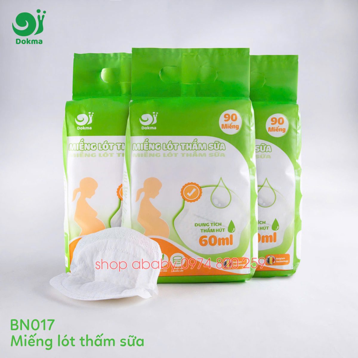 Thấm sữa Dokma BN017 90 miếng | shop ababy - Cửa hàng cho mẹ và bé.