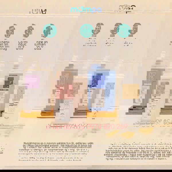 Nước giặt đa năng organic Mompa 1.2L | Dung dịch giặt xả