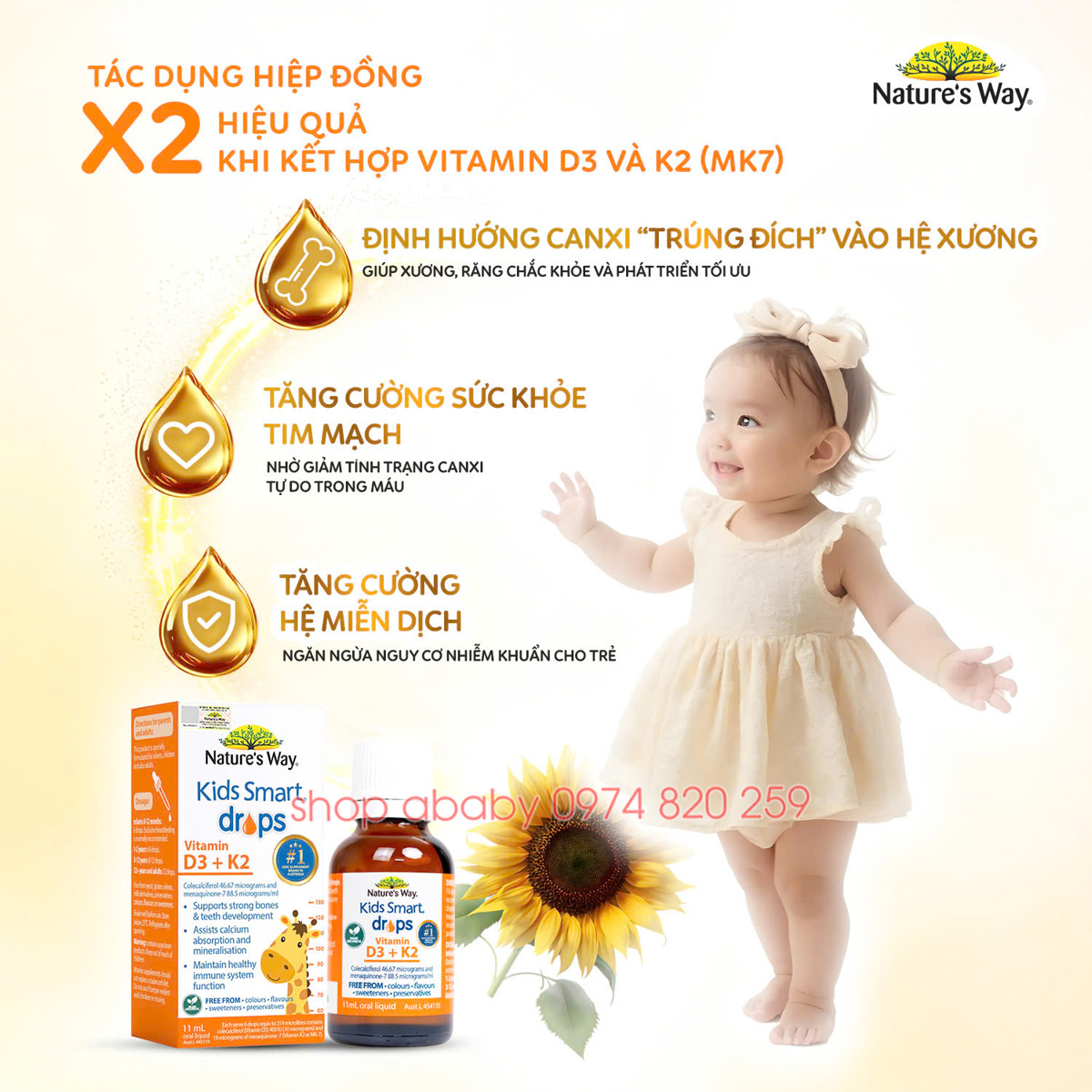 Vitamin D3K2 Organic Nature's Way (0m+) | shop ababy - Cửa hàng cho mẹ ...