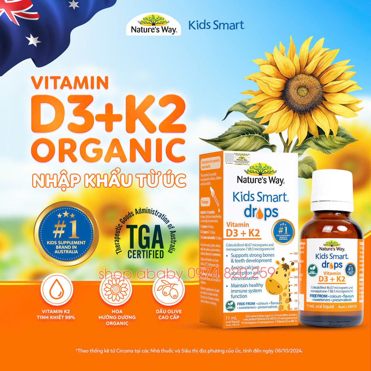 Vitamin D3K2 Organic Nature's Way (0m+) | shop ababy - Cửa hàng cho mẹ ...