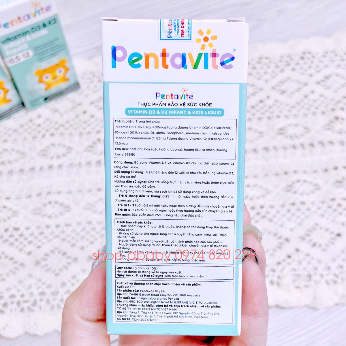 Vitamin D3K2 Pentavite 30ml (6 tháng-12 tuổi) | shop ababy - Cửa hàng ...