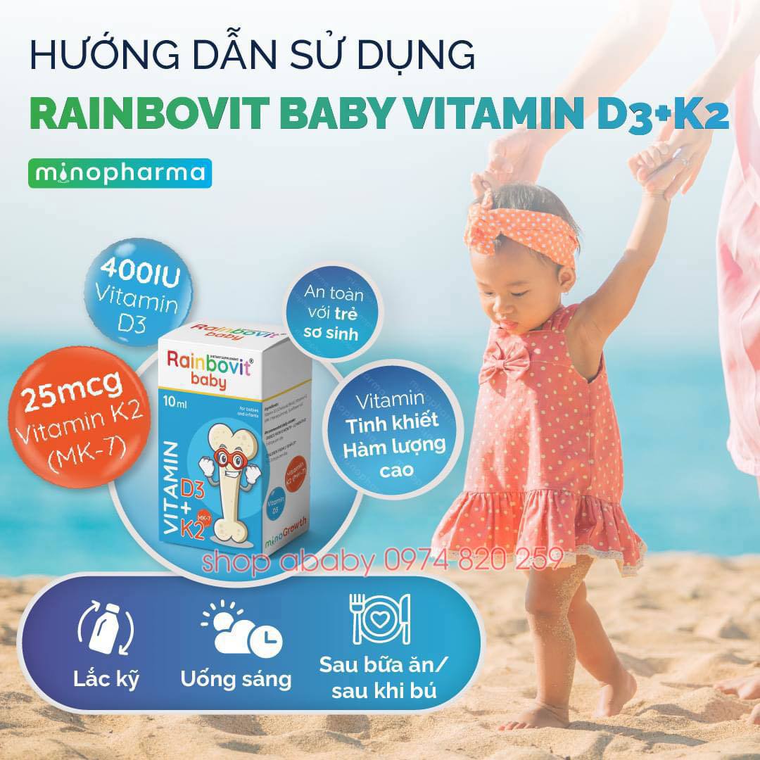 Vitamin D3K2 Rainbovit Baby 10ml (0m+) | Ababy